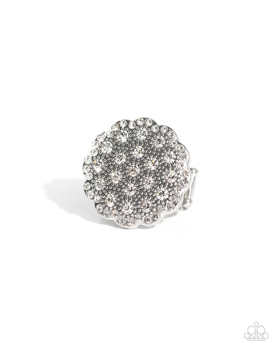 Blingy Bouquet - White Ring - Paparazzi Accessories – Bedazzle Me ...