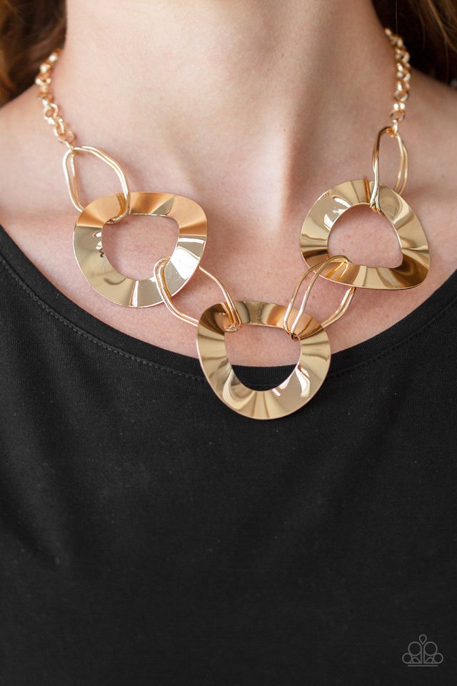 Modern Mechanics - Gold Necklace - Paparazzi Accessories – Bedazzle Me ...