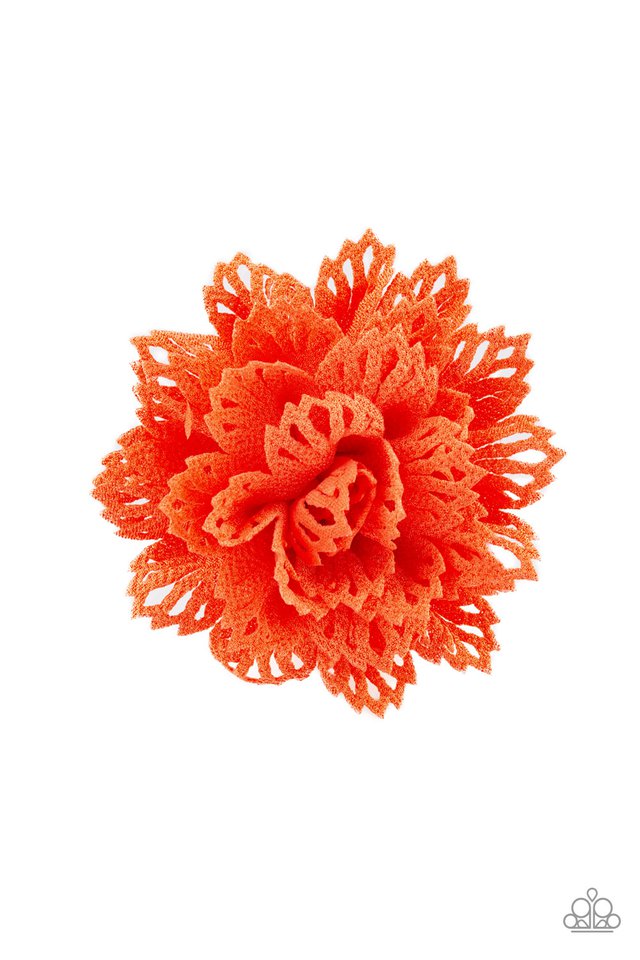 Floral Flair - Orange Hair Clip - Paparazzi Accessories – Bedazzle Me ...