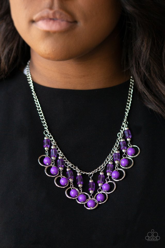 Cool Cascade - Purple Necklace - Paparazzi Accessories – Bedazzle Me ...