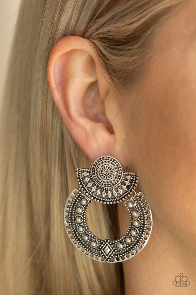 Texture Takeover - Silver Post Earrings - Paparazzi Accessories ...