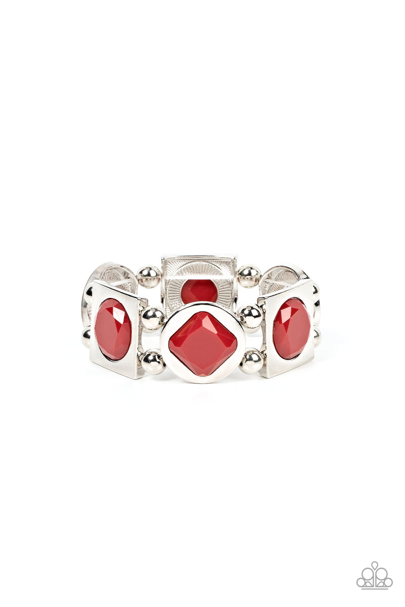 Asymmetrical A-Lister - Red Bracelet - Paparazzi Accessories – Bedazzle ...