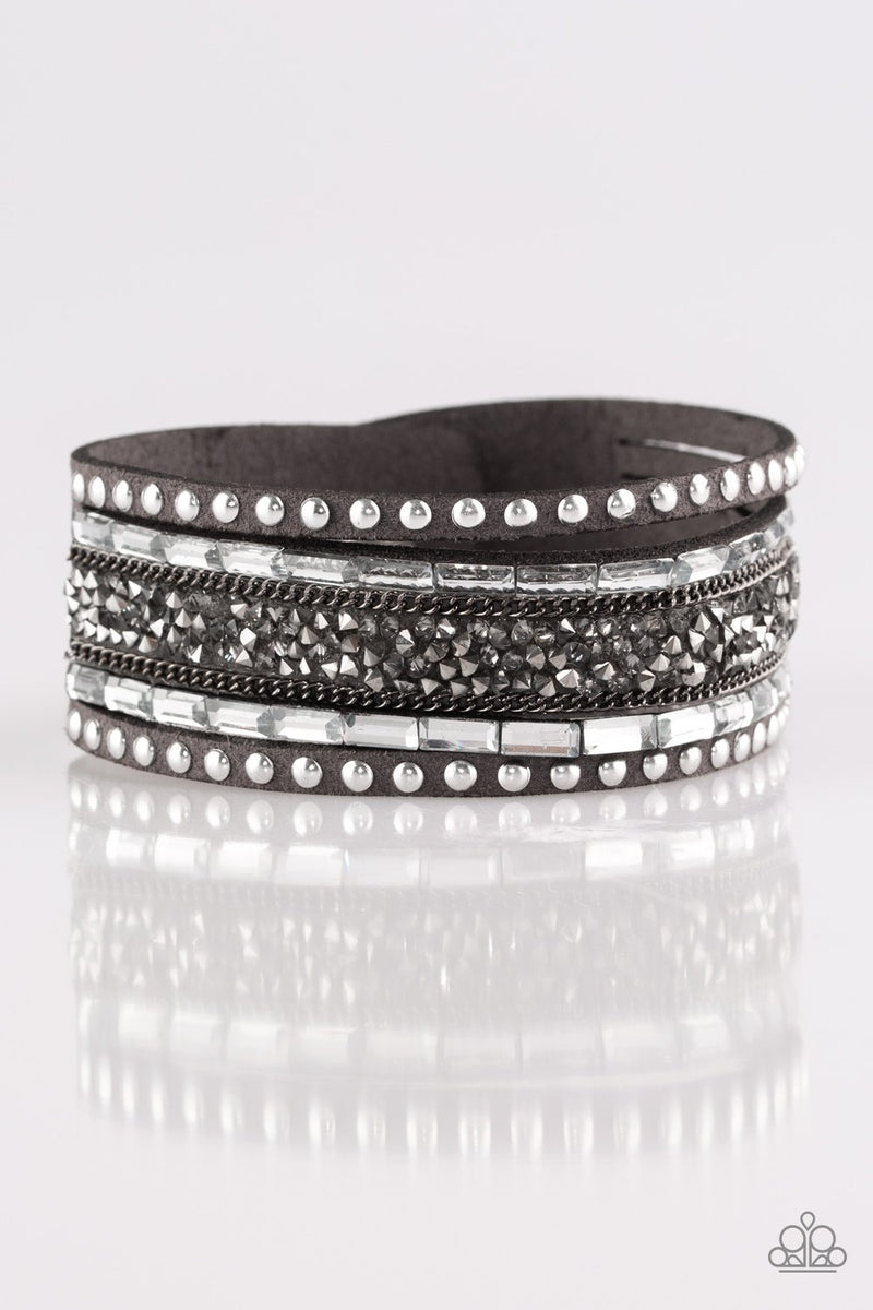 Rhinestone Rocker - Silver Bracelet - Paparazzi Accessories – Bedazzle ...