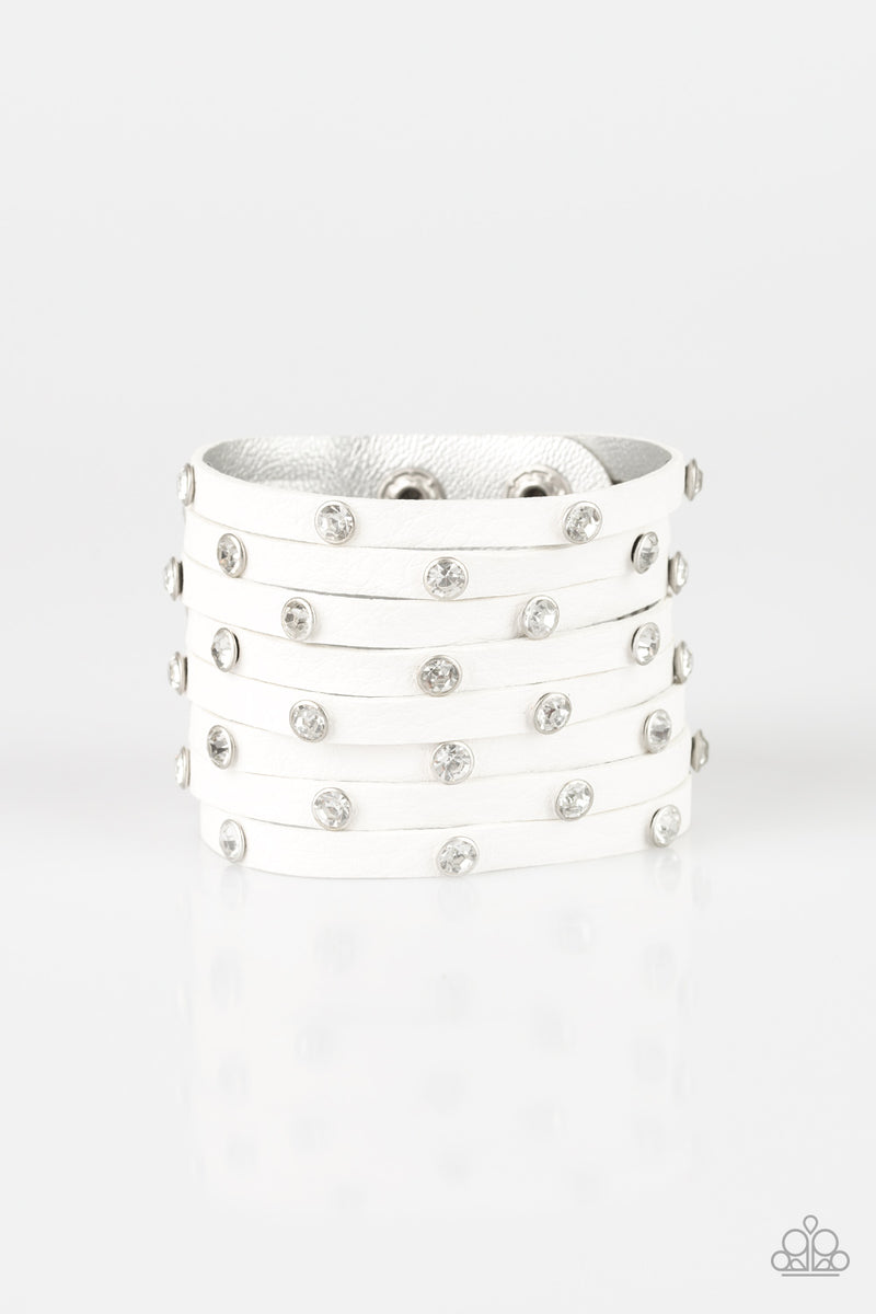 Sass Squad - White Bracelet - Paparazzi Accessories – Bedazzle Me ...