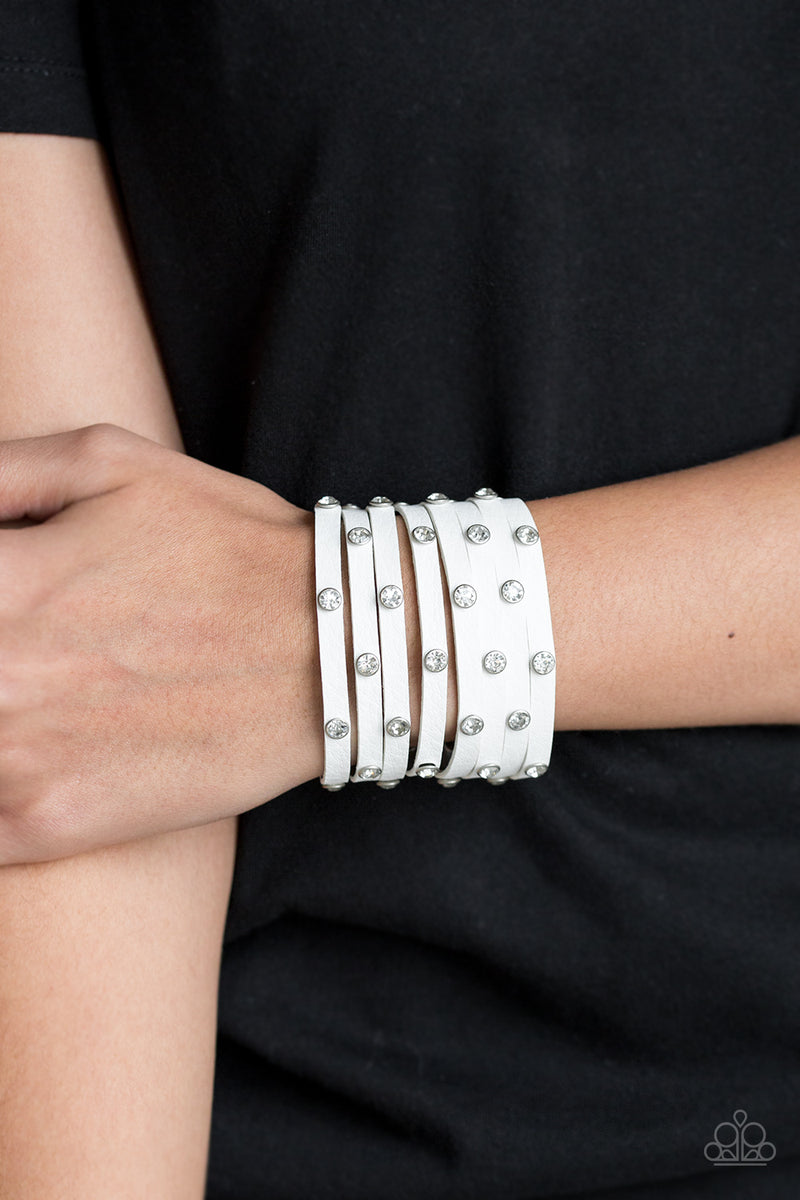 Sass Squad - White Bracelet - Paparazzi Accessories – Bedazzle Me ...